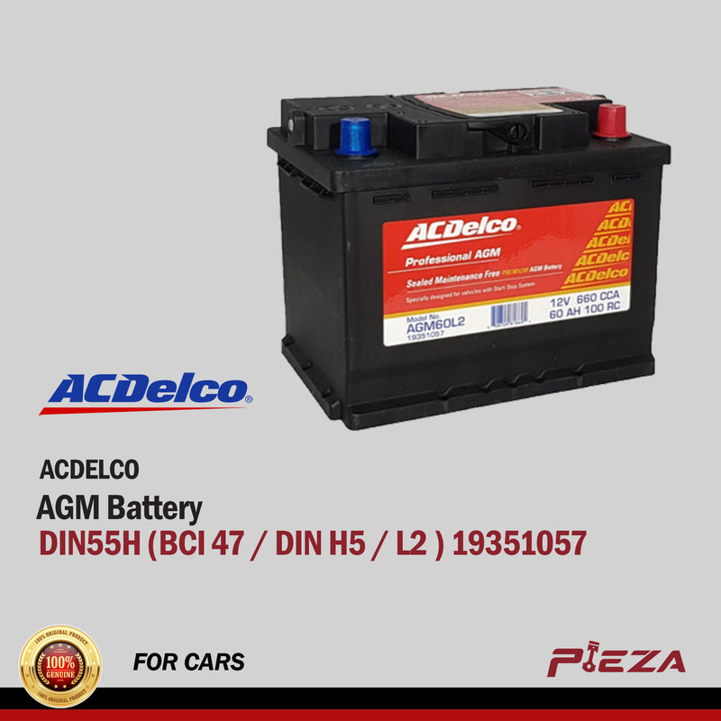 ACDELCO AGM Battery - DIN55H (BCI 47 / DIN H5 / L2 ) 19351057 | Lazada PH