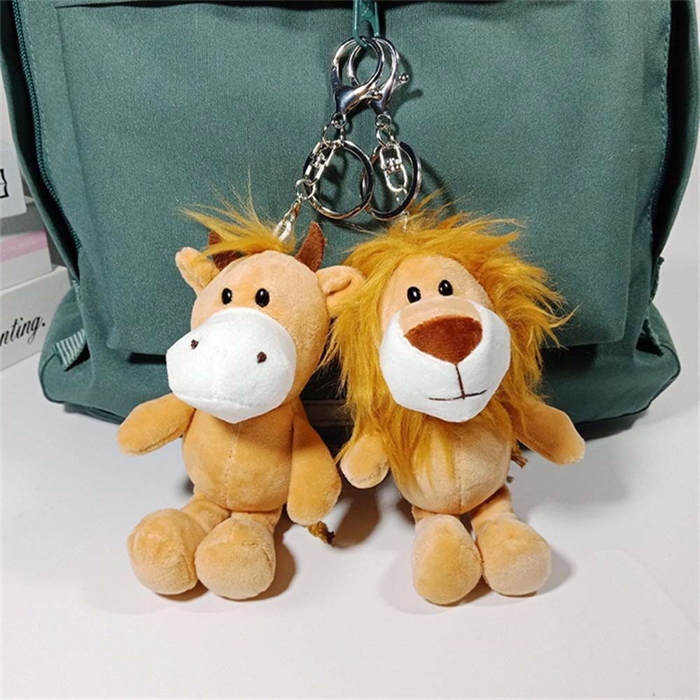 MAHIN พวงกุญแจรูปปศุสัตว์น่ารัก,ของเล่นตุ๊กตาสัตว์กำมะหยี่พวงกุญแจช้าง ...