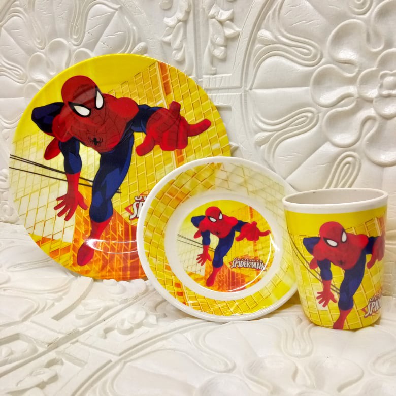 3pc Spiderman Plate Set | Lazada PH