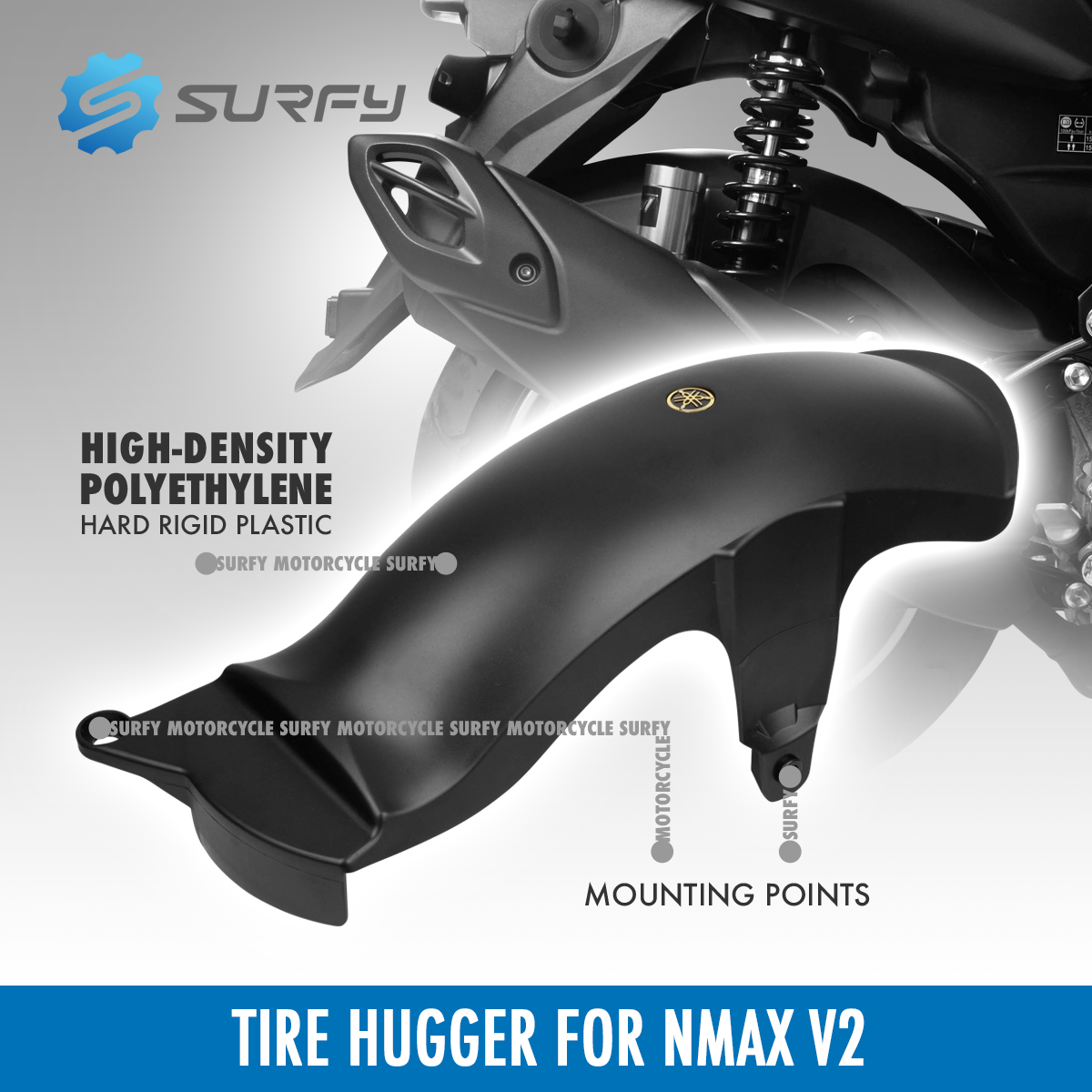 Nmax v2 Tire Hugger Rear Fender with Bolts Set Yamaha LOGO Emblem New ...