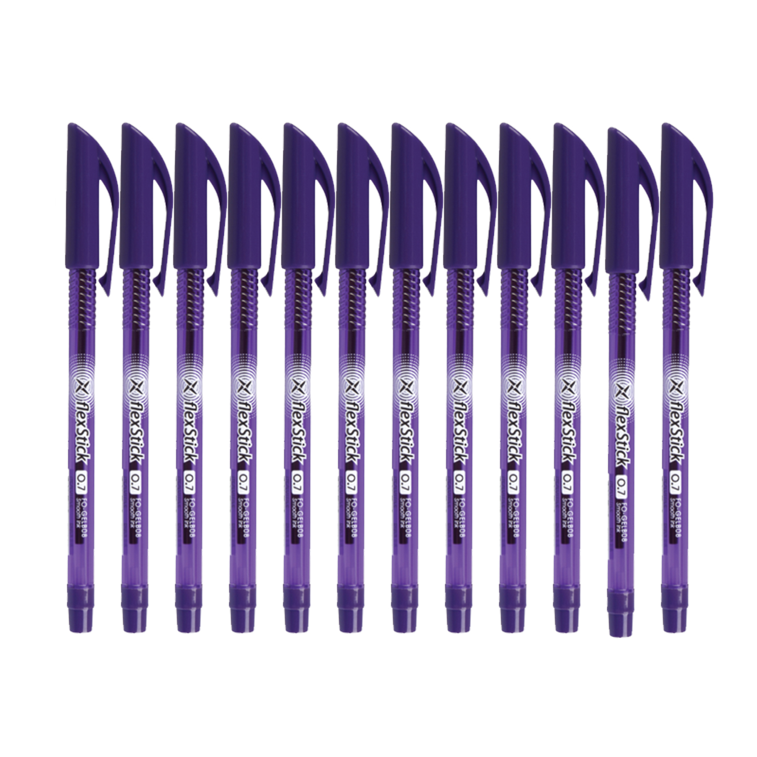 Flexstick Ballpen 12 pcs - 0.5mm black blue red / 0.7mm pink violet ...