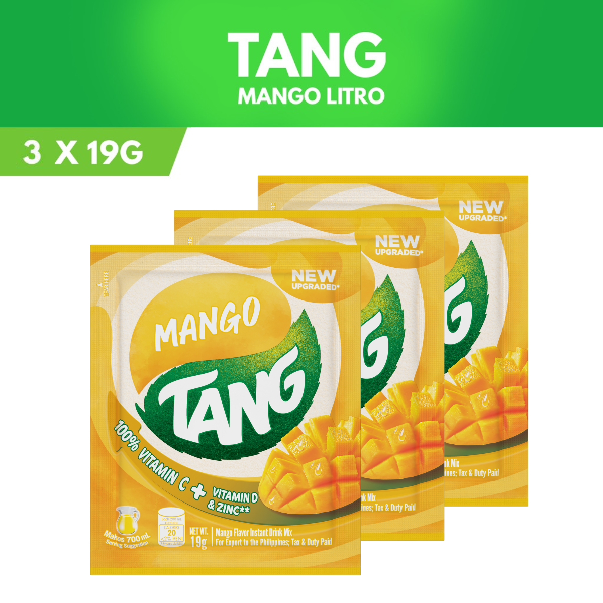 Tang Powdered Juice Mango Litro 19g Pack of 3 | Lazada PH