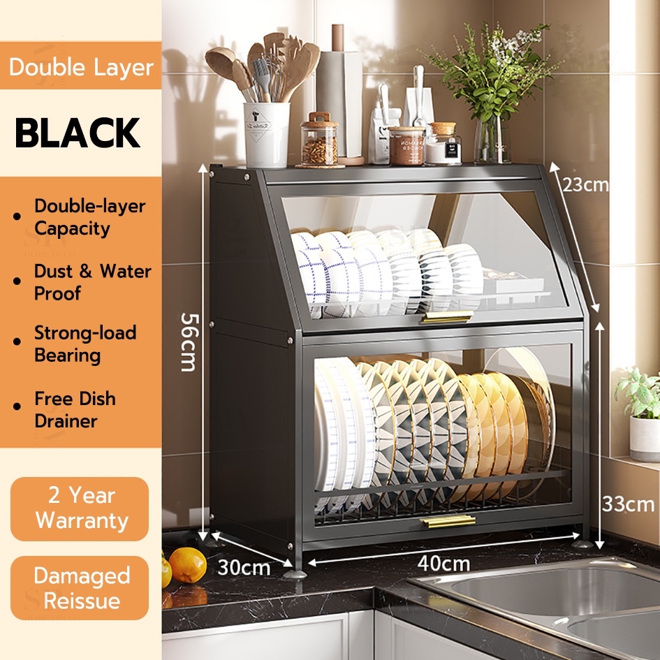 Happy Kitchen SIV 2/3-Tier Dish Rack Drainer Drying Kitchen Countertop ...