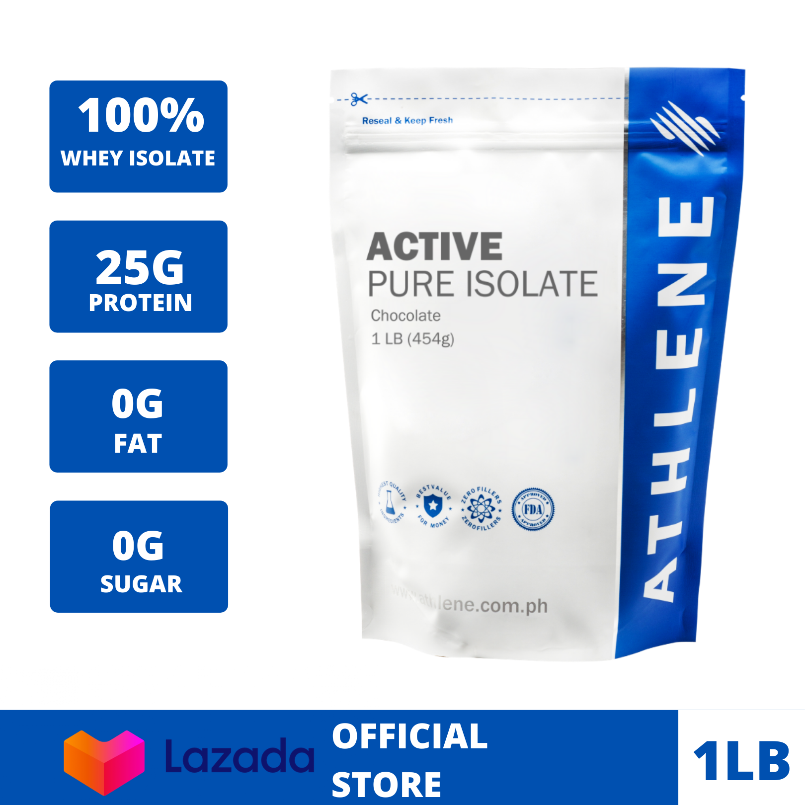ACTIVE Pure Isolate 1LB 100% Whey Protein Isolate Powder | Lazada PH