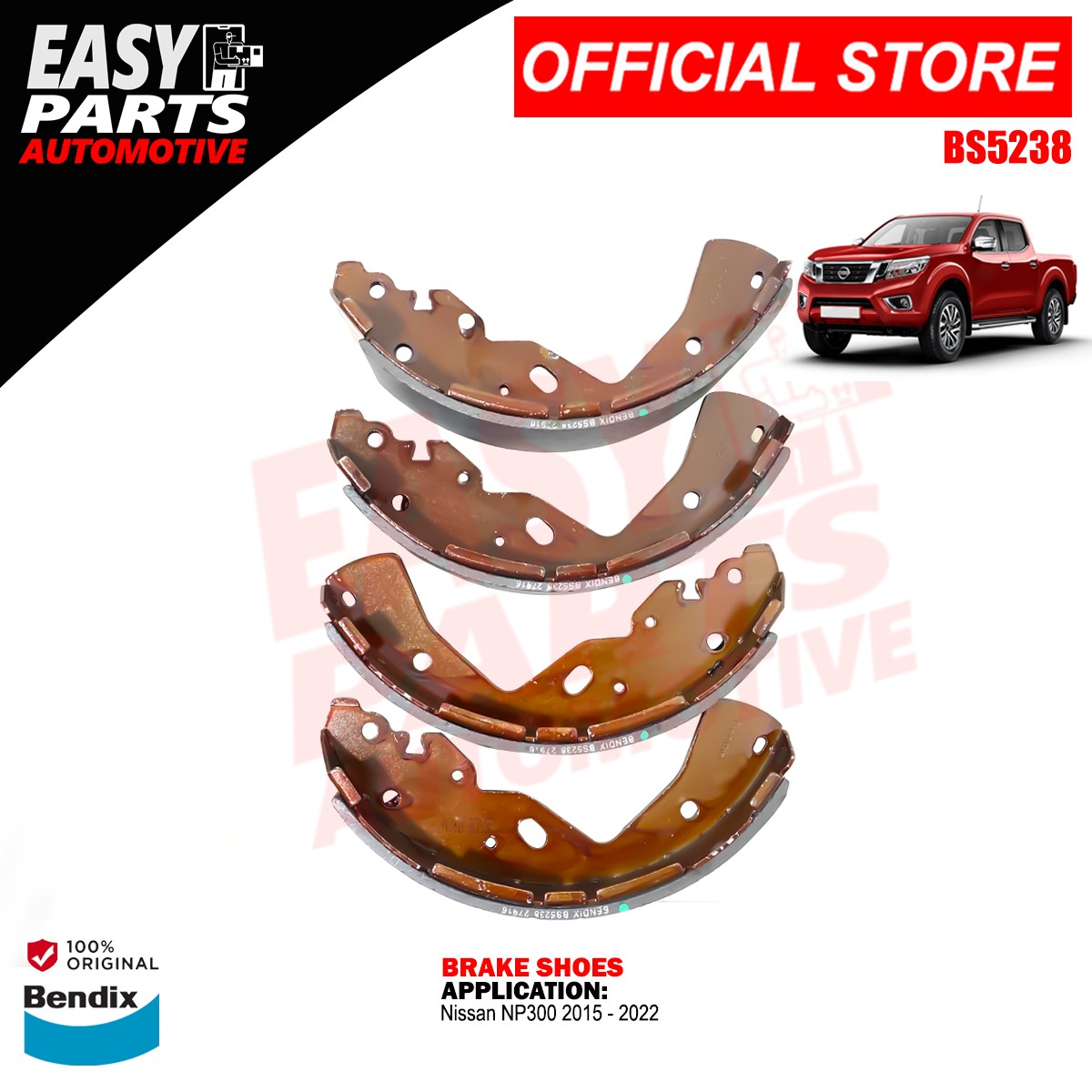 Bendix Brake Shoes BS-5238 Nissan Navara NP300 2015-22 | Lazada PH