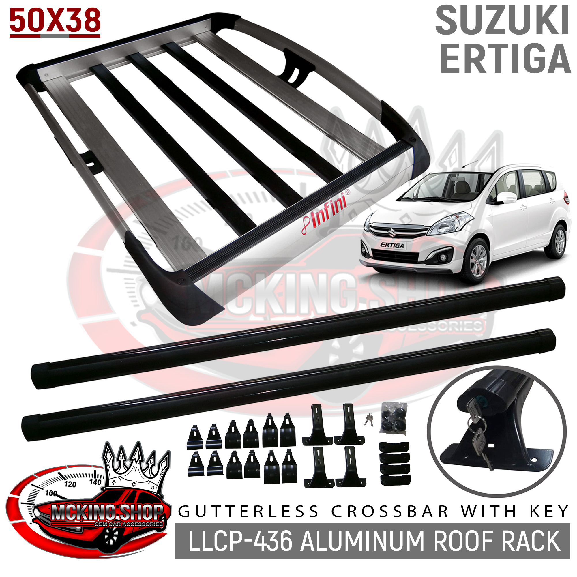 Suzuki Ertiga INFINI LLCP-436 Aluminum Roof Rack 50x38 (Silver) with ...