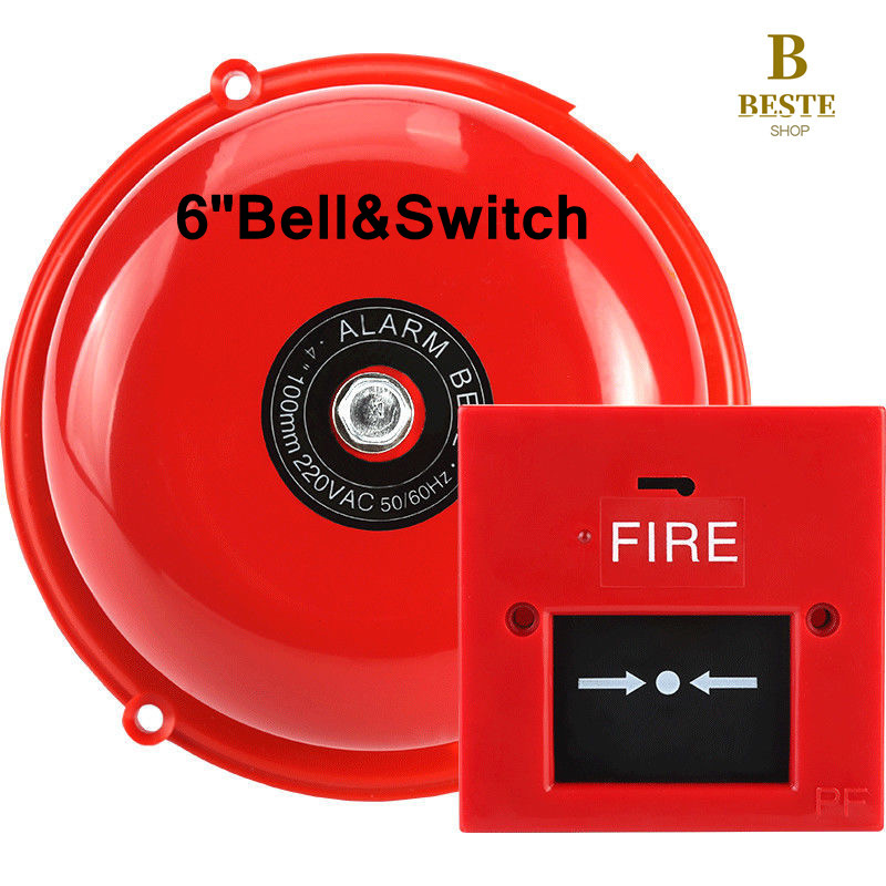 FIRE ALARM BELL 4"/6" ( AC 220V) Alarm System High Decibel Alarm Bell ...
