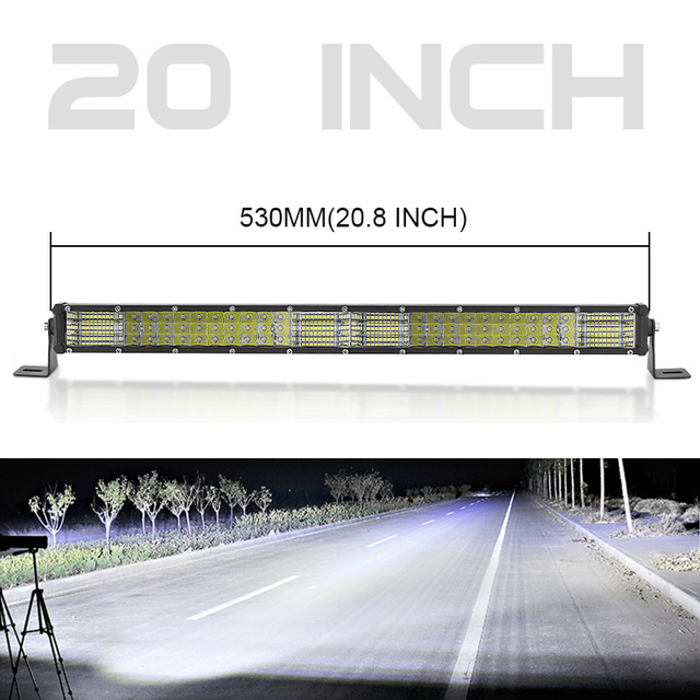Slim Triple Row LED bar 10 inch 20 inch 3000k Yellow led light barwork ...