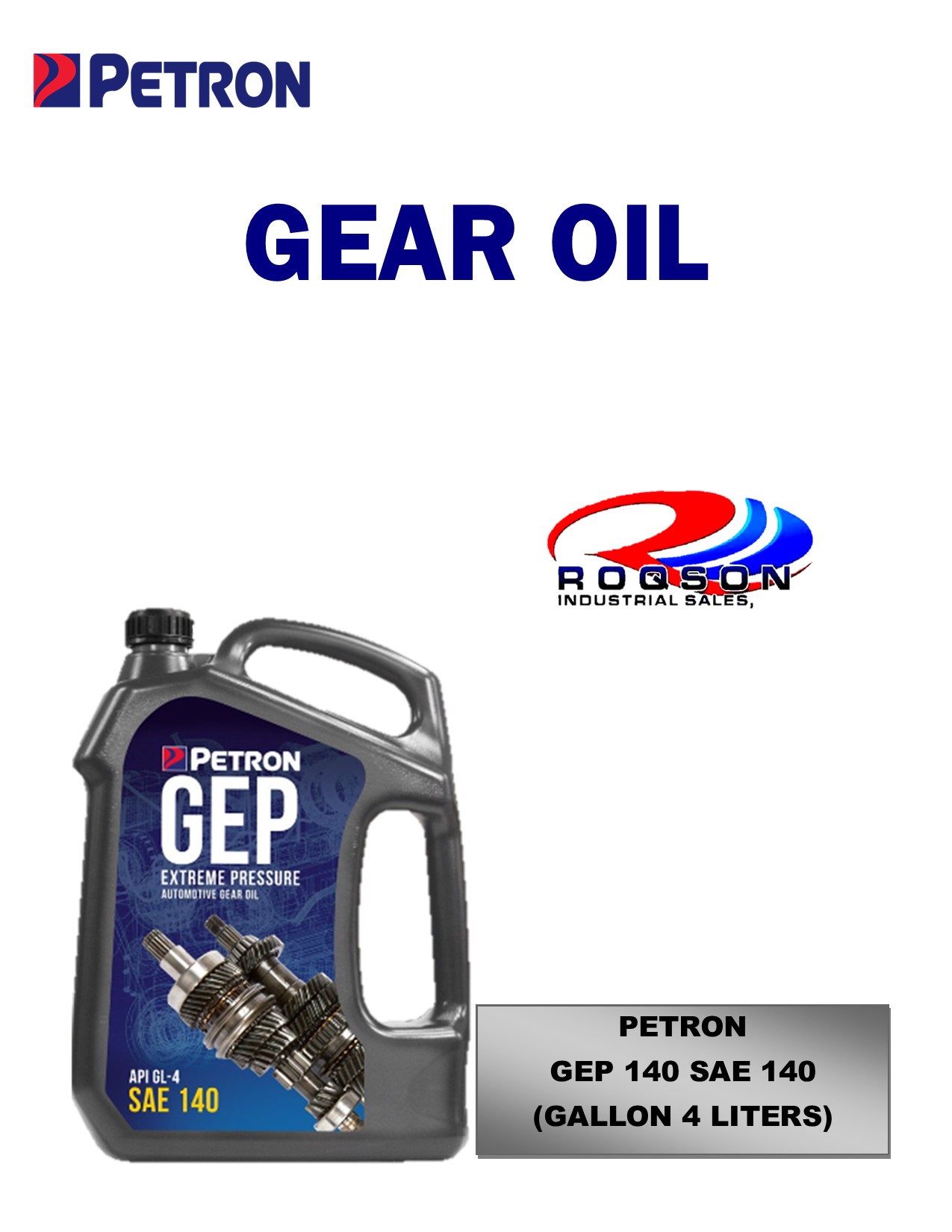 PETRON GEP GEAR OIL SAE 140 (GALLON 4 LITERS) | Lazada PH