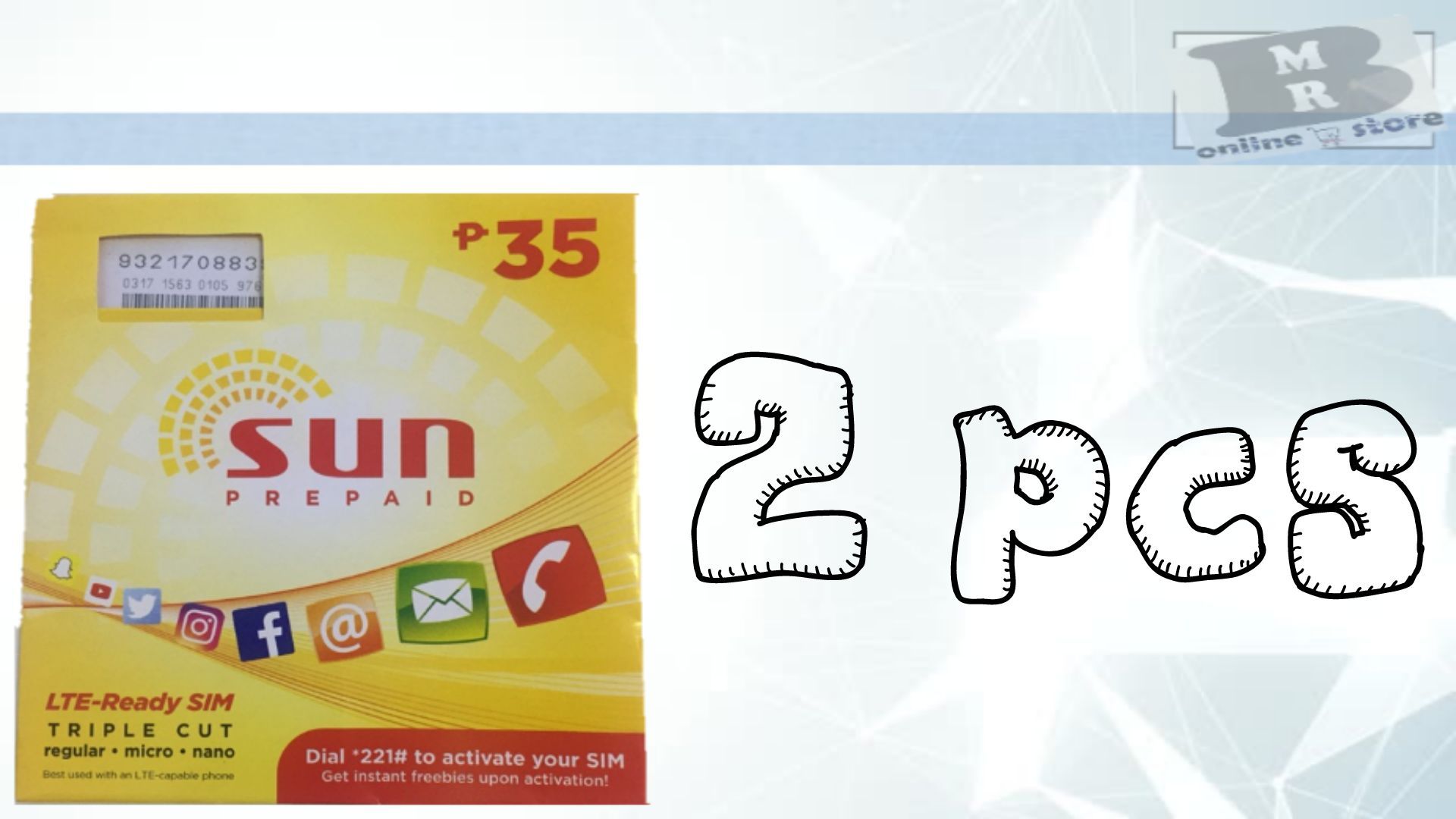 sun sim card prepaid 2pcs | Lazada PH