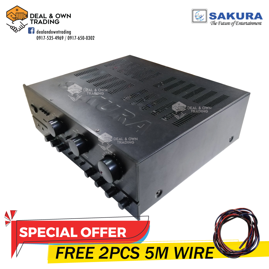 Sakura AV-5023US 2 X 550W 5.1 Channel Karaoke MP3 Amplifier | Lazada PH