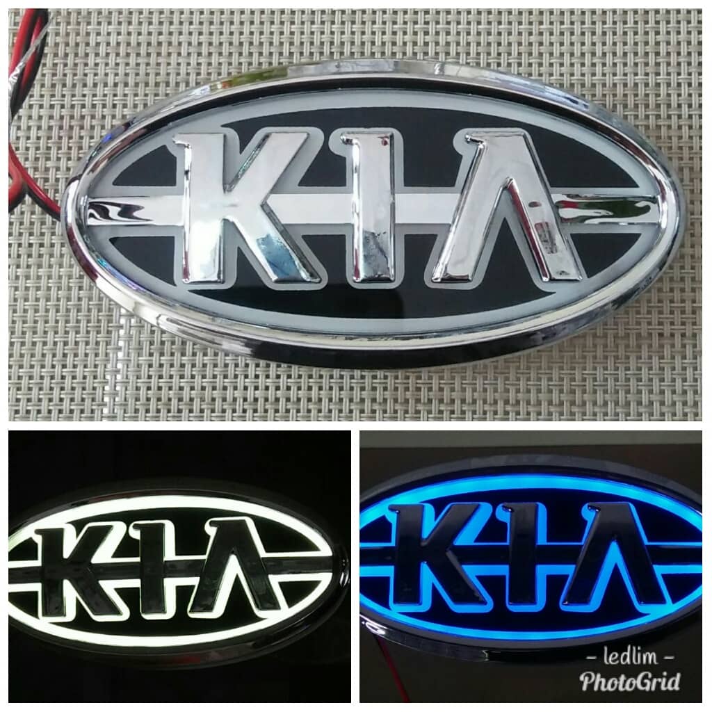 KIA Cars Emblem, Logo Light, Badge light, 3D LED KIA EMBLEM, WHITE ...