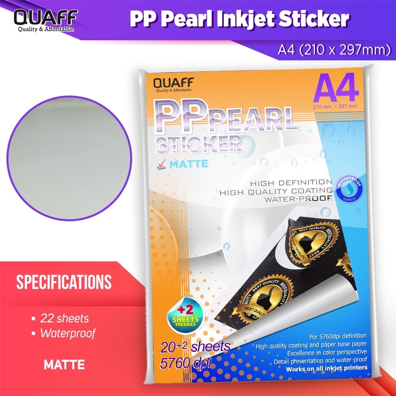 ♠ A4 Size Pearl Sticker or PET Aluminum Sticker A4 Size for Labels and ...