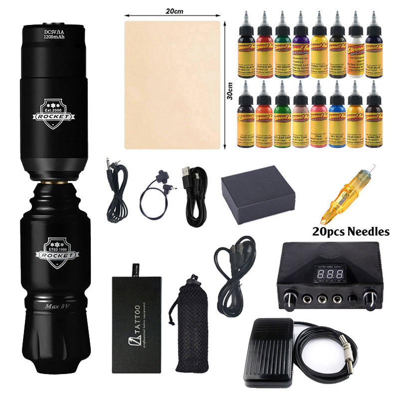 DM Mini Rocket Tattoo Powerful Tattoo Machine Full Set with Japan Motor ...