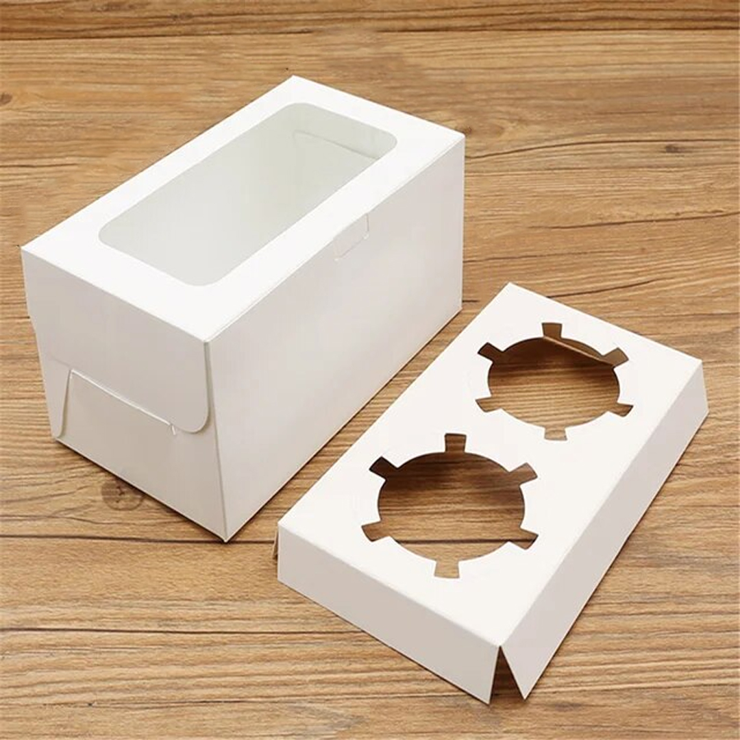 Cupcake Box Packaging 2 /4/ 6/12 Cupcake Box with Holder Wedding ...