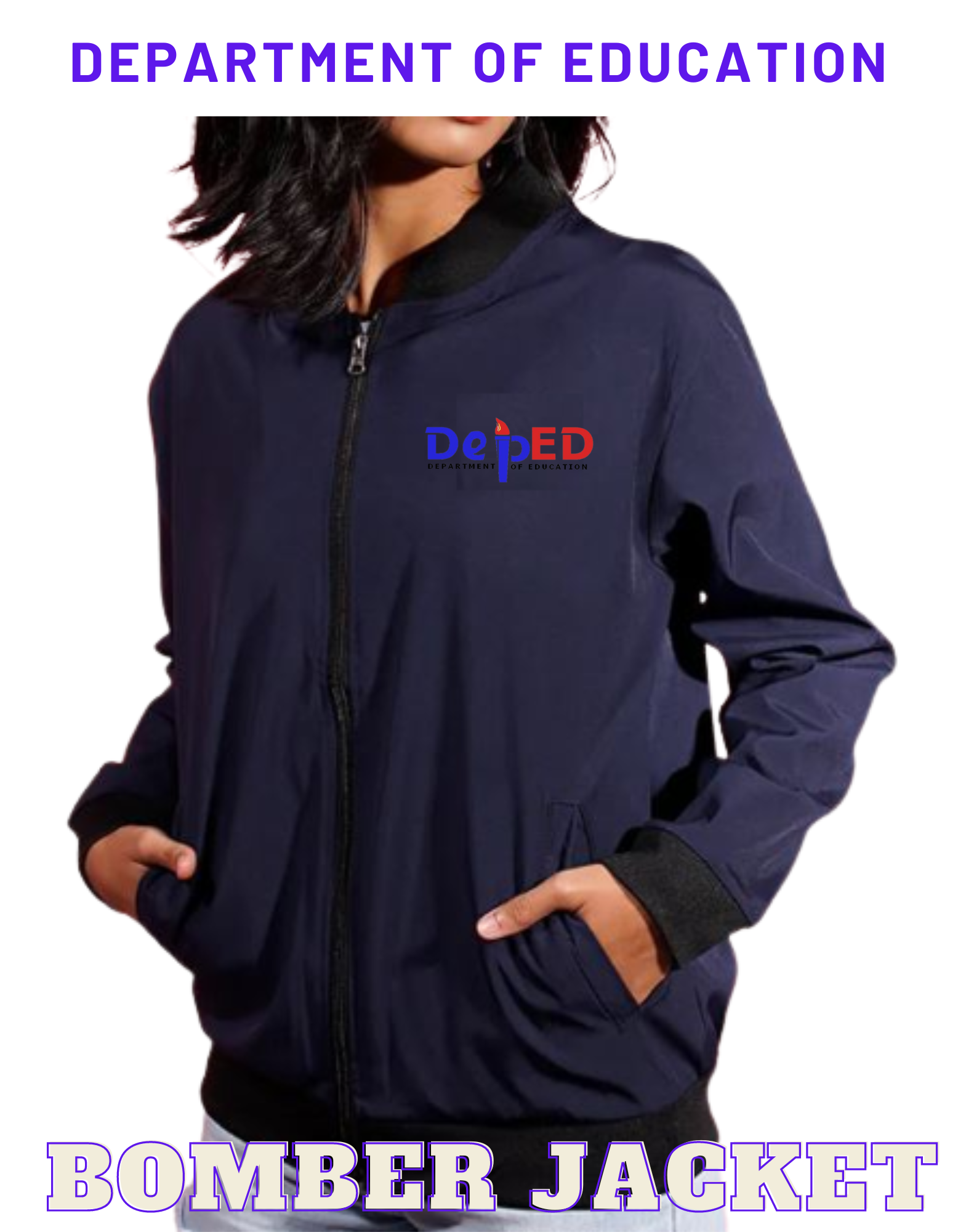 Teachers Unisex Bomber Jacket with DEPED Embroidery Unisex Trendy ...
