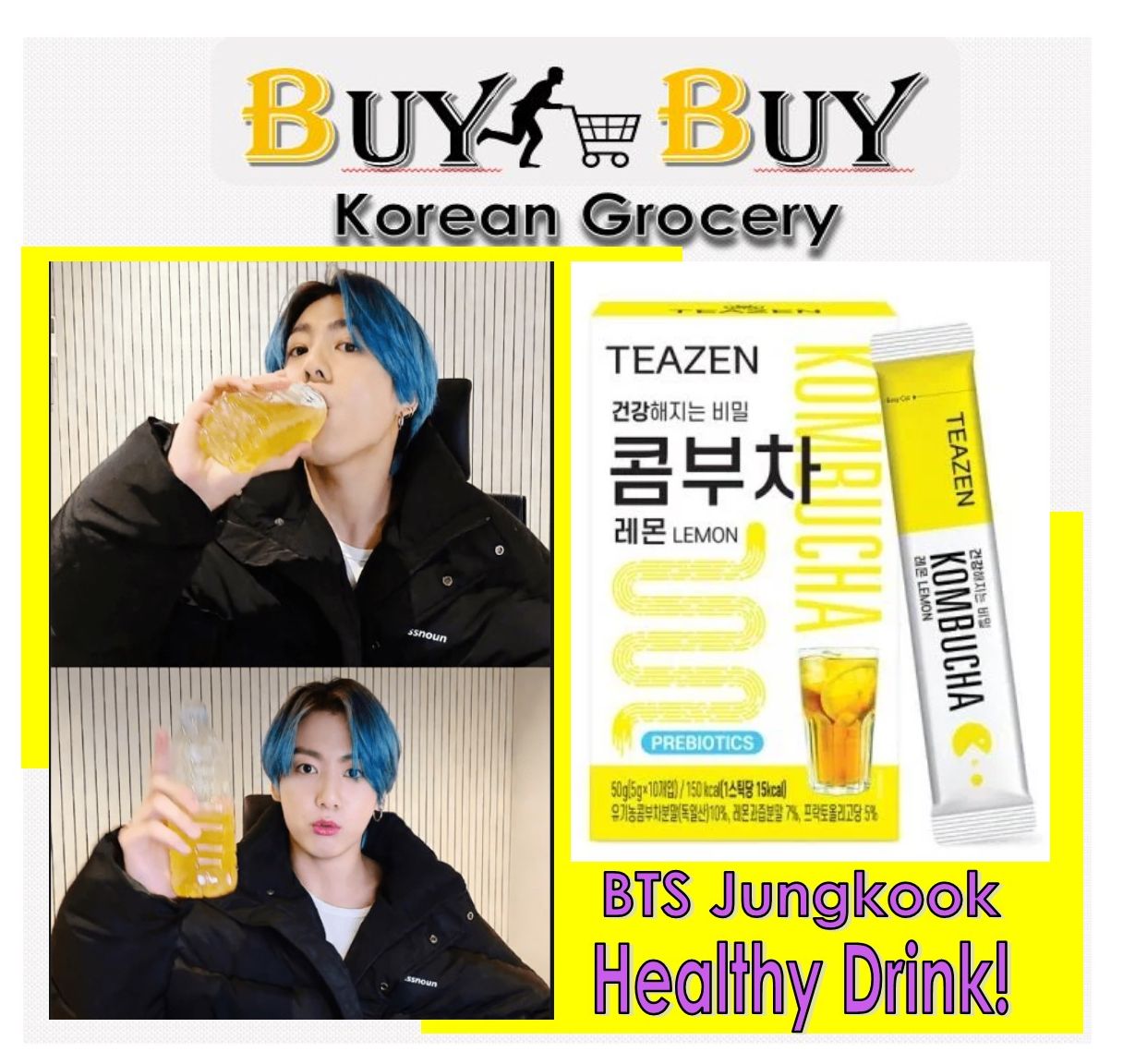 *HALAL*PROMO**Teazen Kombucha Lemon 50g (BTS Jungkook favorite healthy drink) | Lazada PH