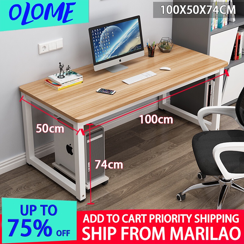 Wooden Durable Computer Desk Laptop Table for Home Office Working Study ...