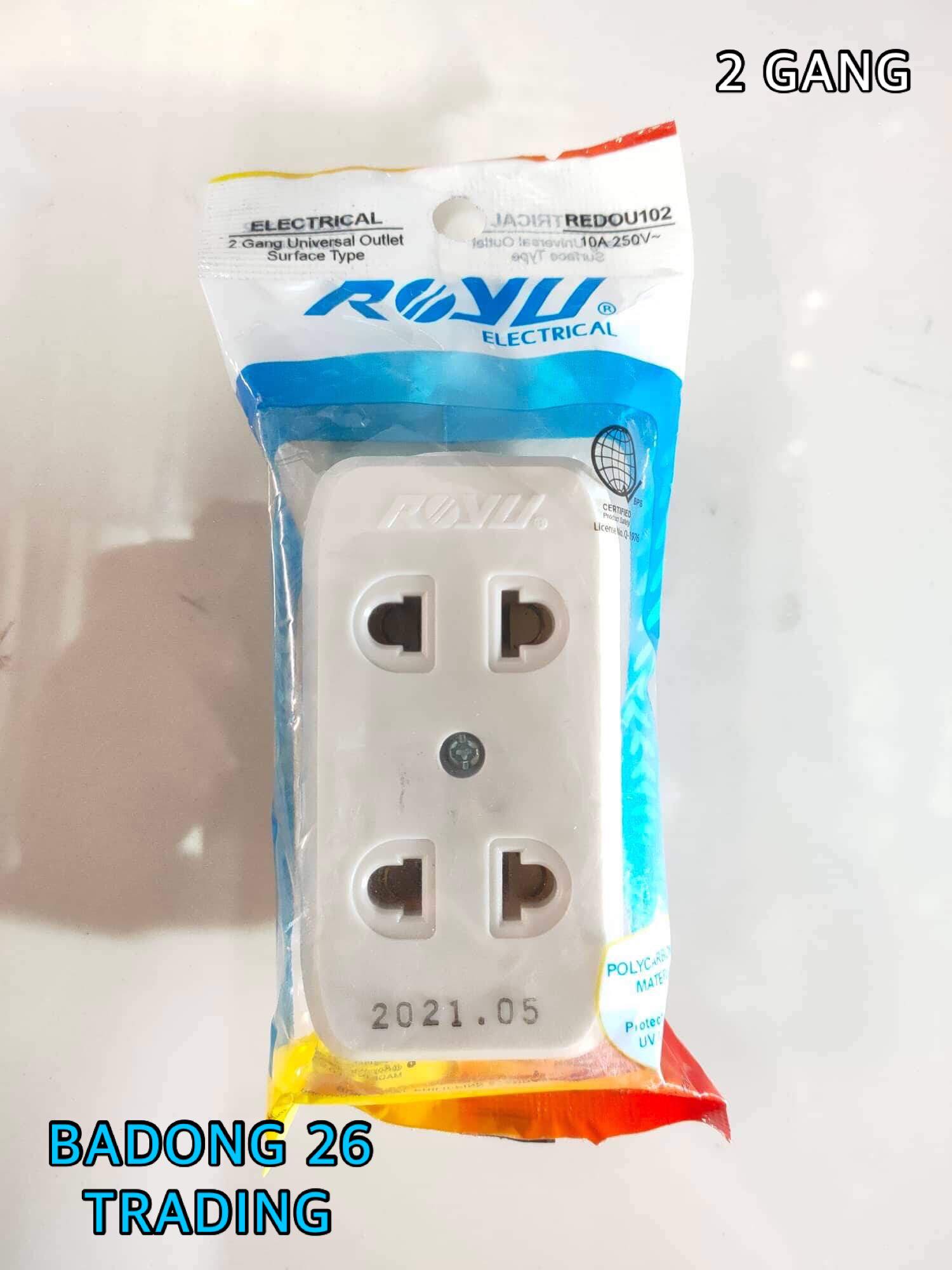 UNIVERSAL OUTLET SURFACE TYPE ROYU (4 GANG, 3 GANG, 2 GANG) | Lazada PH