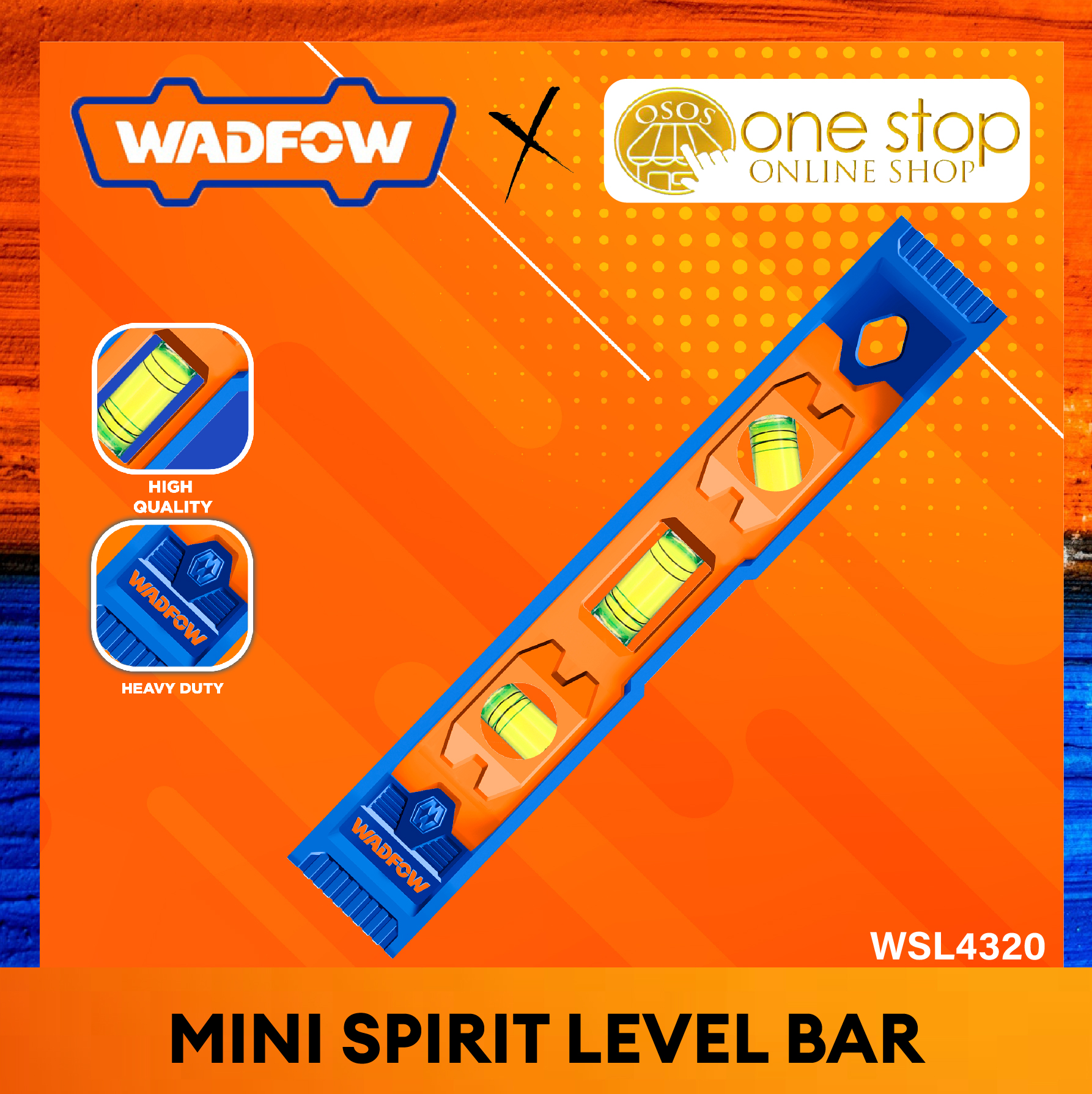 WADFOW 225mm Mini Spirit Level Bar w/ Magnet & ABS plastic Material ...