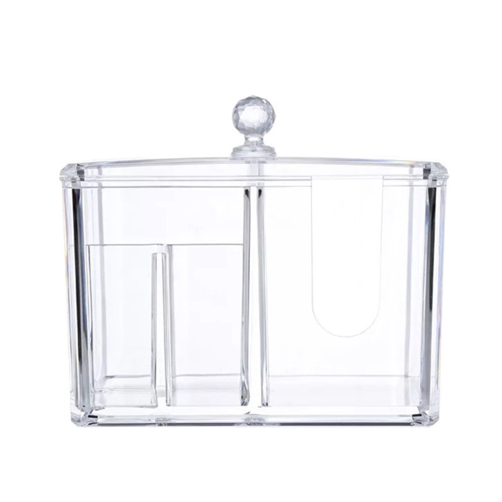 Cosmetic Cotton Storage Box Transparent Makeup Remover Cotton Box ...