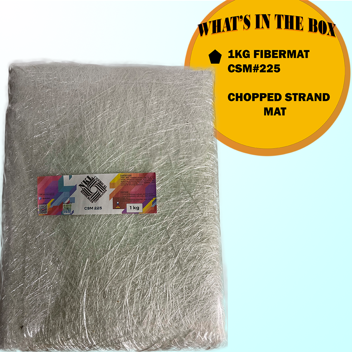 NKLCHEM E-glass Chopped Strand Mat. Fibermat for Polyester Resin ( Pack ...