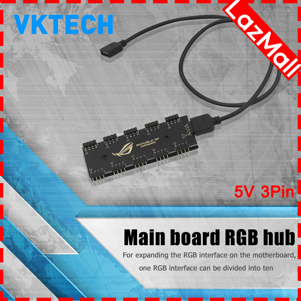 Motherboard RGB Synchronization HUB Splitter 1 to 10 RGB SYNC Extension ...
