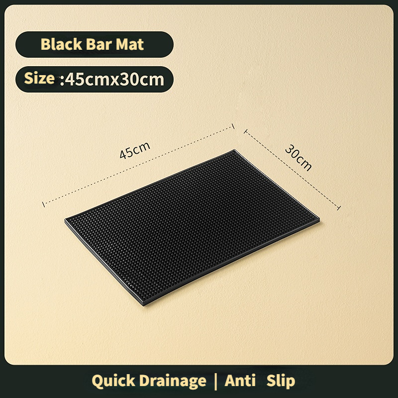 PVC Rubber Bar Mat Anti-slip Bar Service Spill Mat Square Bar Mat Black ...