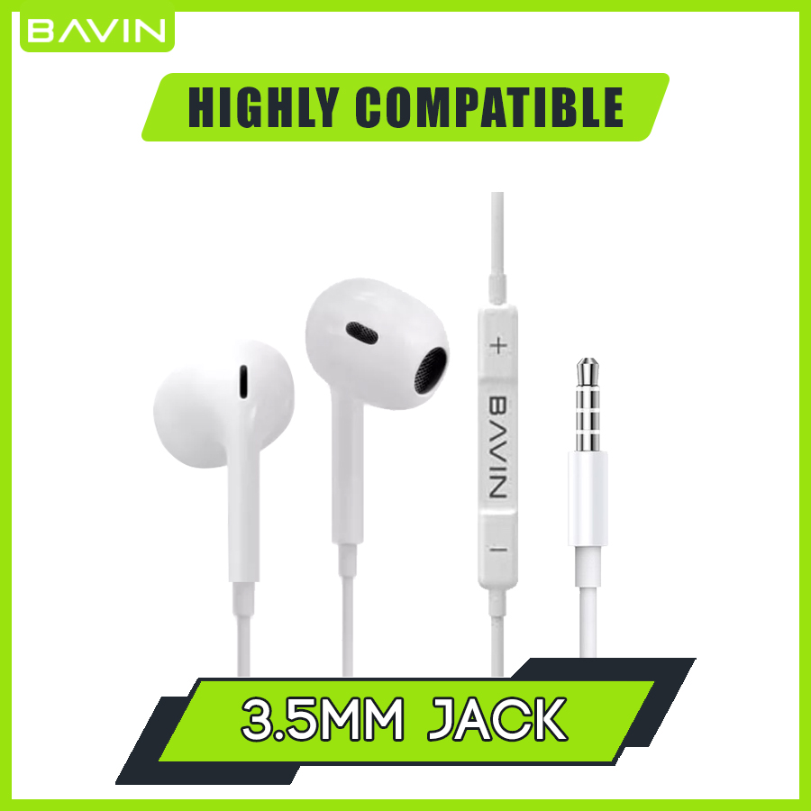 Original BAVIN HX856 Earphones w/ Controller for 3.5mm AUX Jack ...