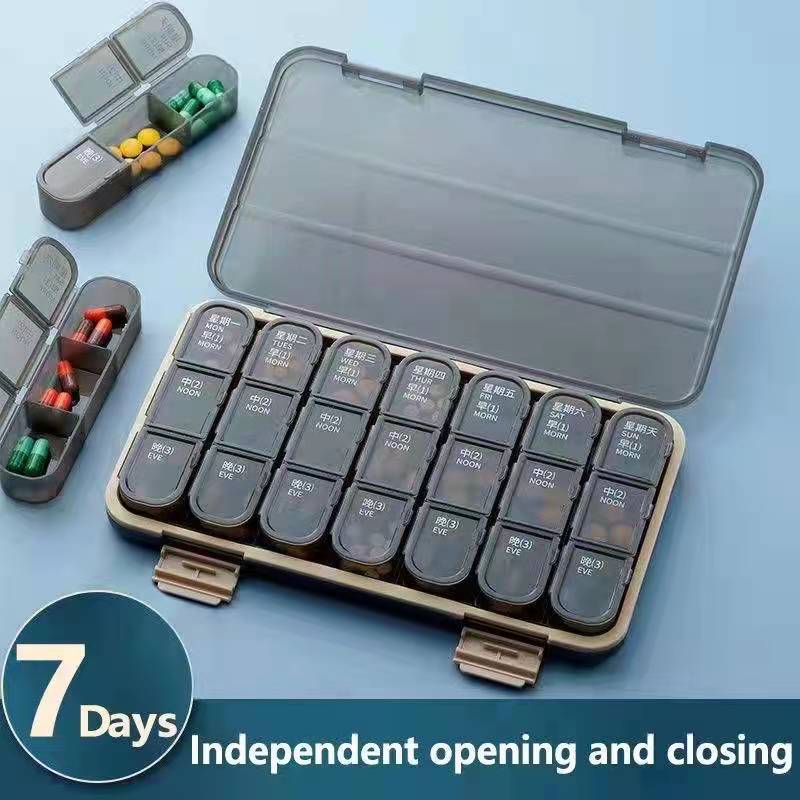 7 Days Pill Case Container Organizer Medicine Week Box Large Capacity ...