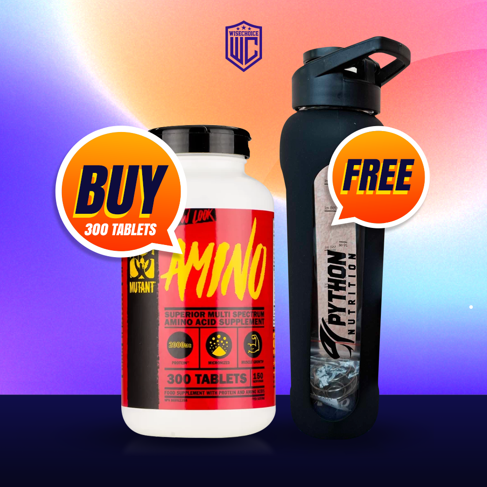 Mutant Amino 300 tablets Free Python Glass Shaker ( March 2025 Expiry ...