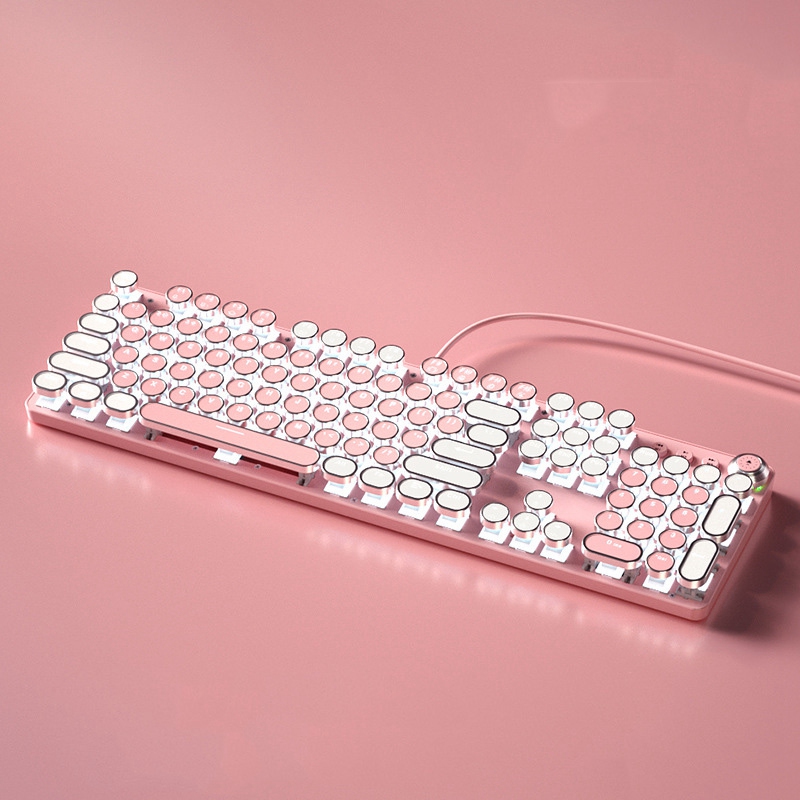 B.O.W Wired Gaming Mechanical Keyboard 104-Key Round Keys 9 Kinds of ...