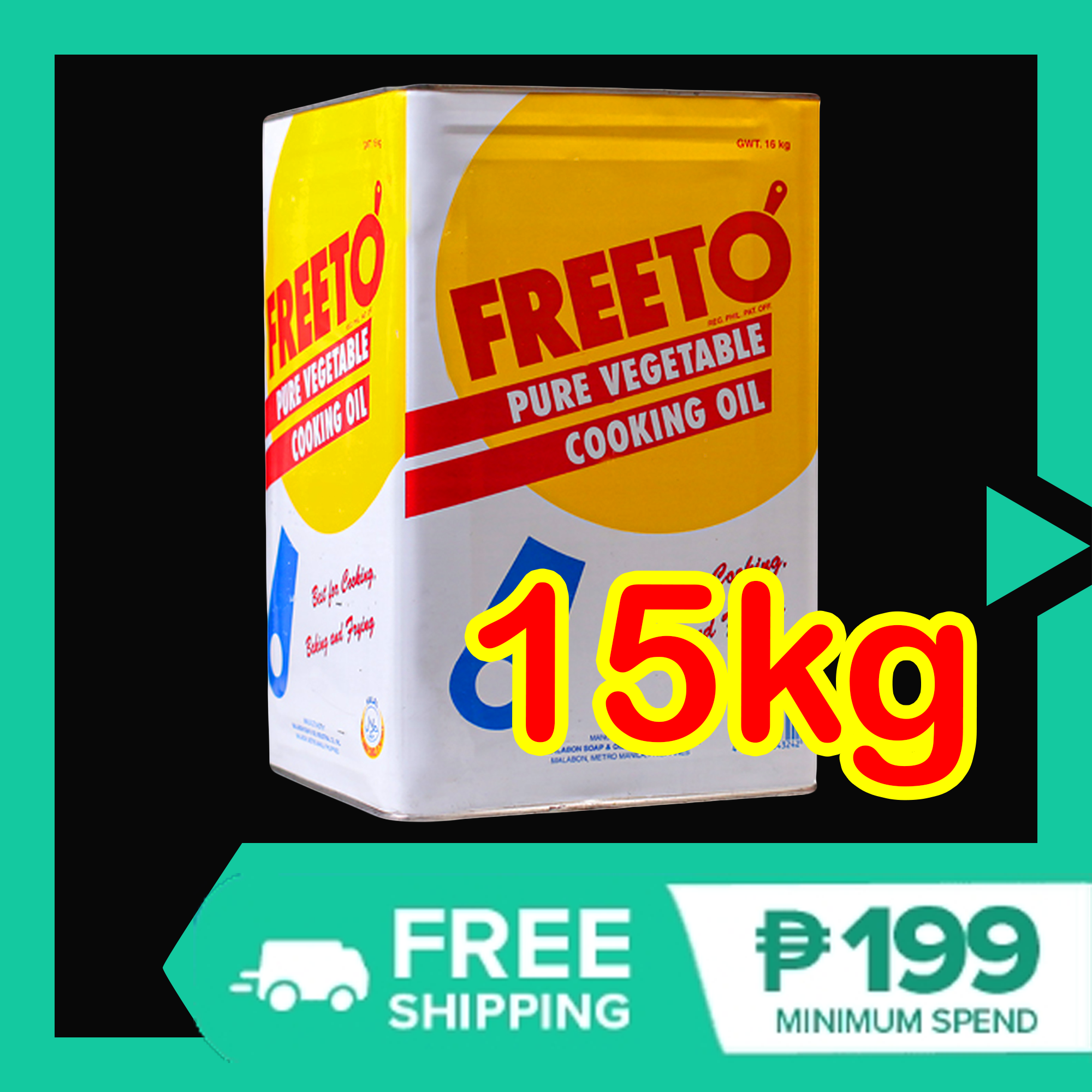 16kg 14L 3.7gal FREETO Pure Vegetable COOKING OIL Palm Olein Coconut ...