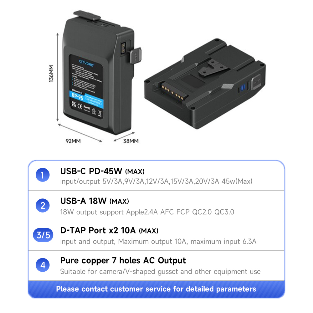 V Mount Battery BP-95 BP-185 BP-222 V-Lock BP Video Camera Batteries ...