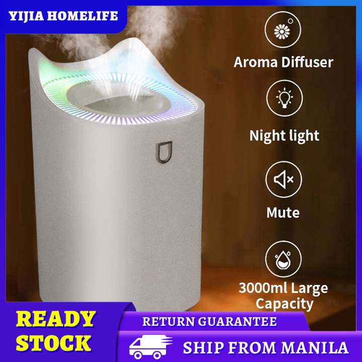 【Fast delivery】3L Humidifier Double Nozzle Humidifier Aroma Diffuser ...