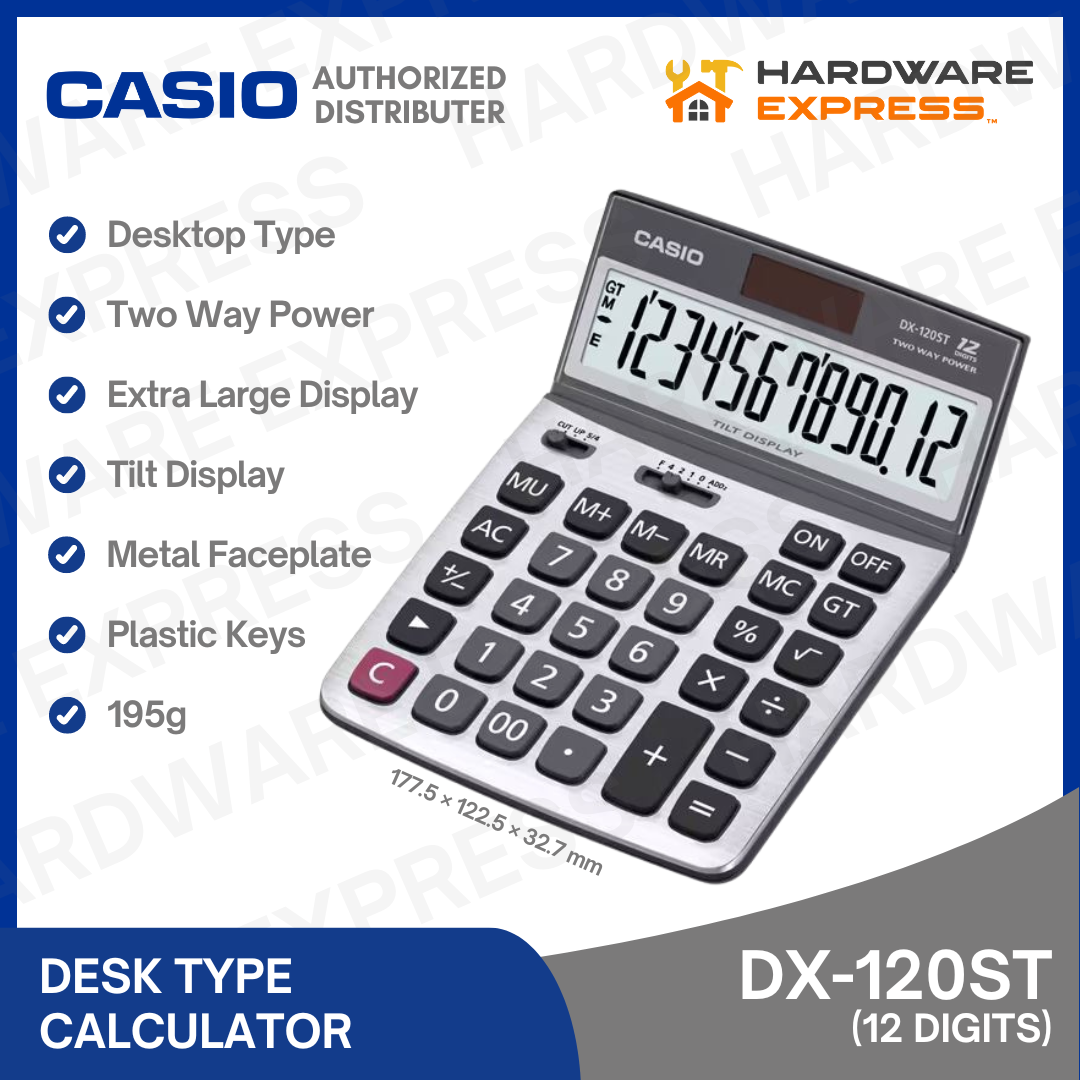 Casio DX-120ST Extra Large Display Calculator (12 Digits) | Lazada PH