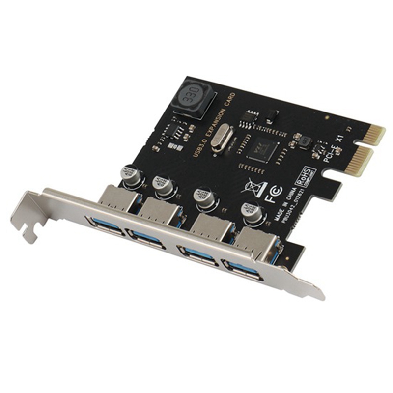 SSU 4 Port USB 3.0 PCI-E Expansion Card PCI Express PCIe USB 3.0 HUB Adapter 4-Port USB3.0 ...