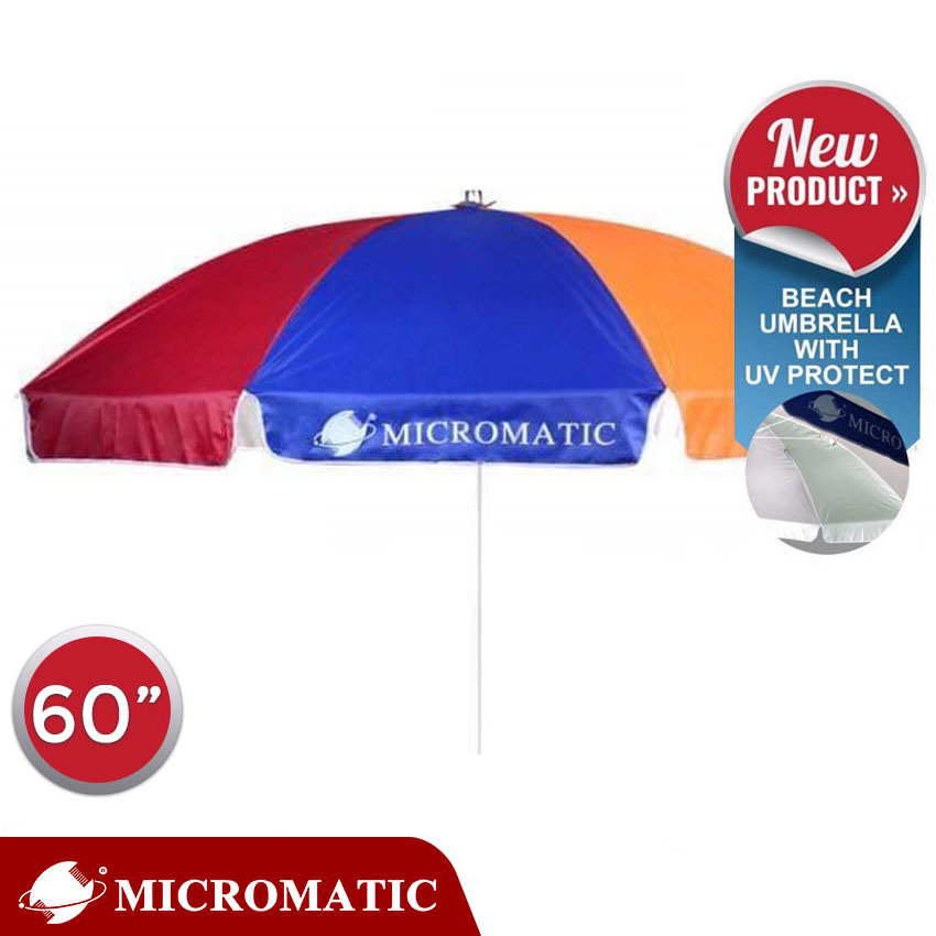 Micromatic Beach Umbrella with UV Protect ( 45" UV | 50" UV | 60" UV ) | Lazada PH