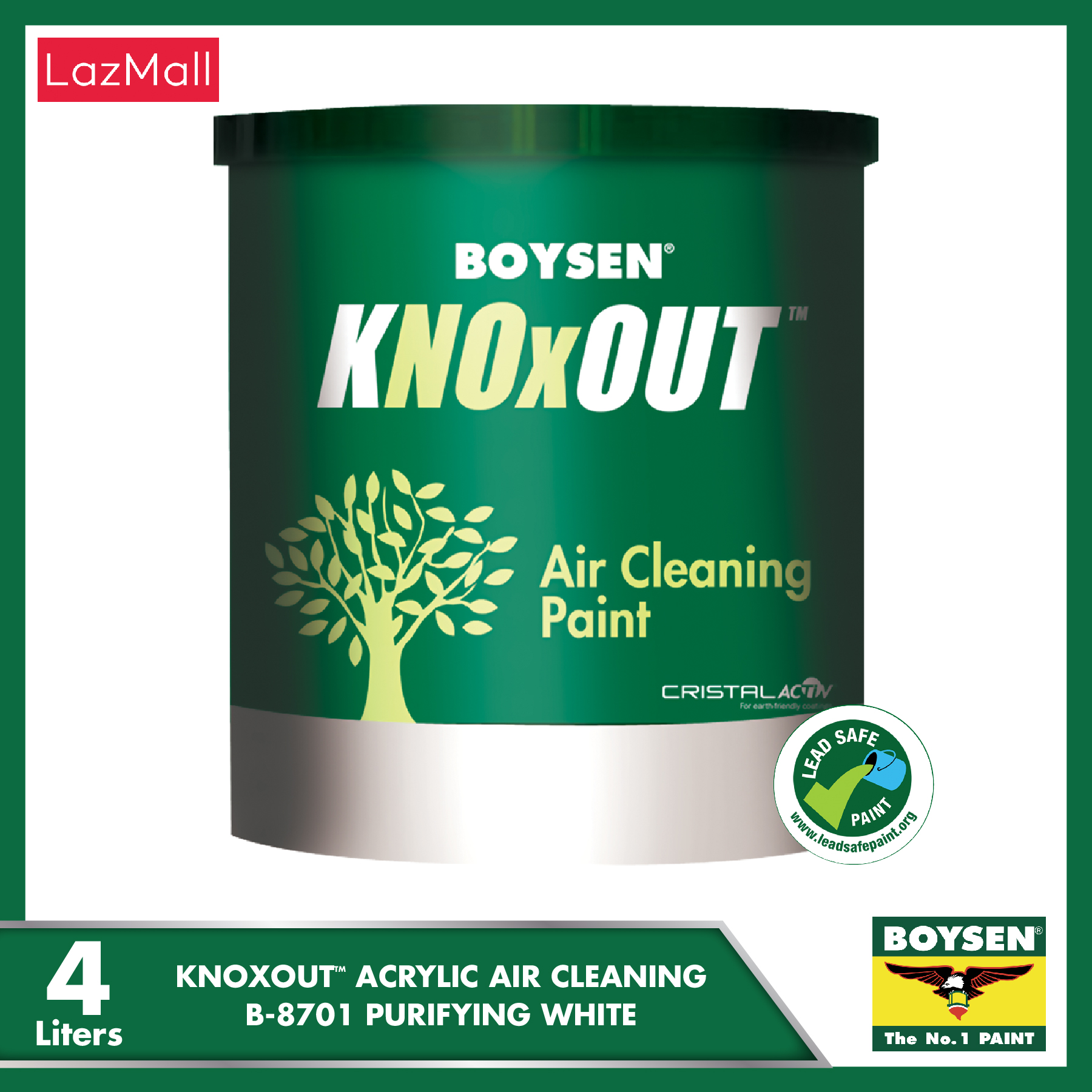 BOYSEN KNOxOUT Acrylic Purifying White B8701-4L | Lazada PH