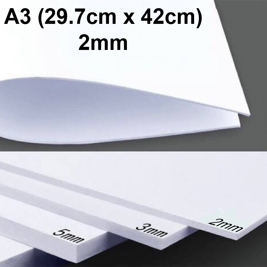 4 Pcs SINTRA PVC BOARD A3 (29.7 cm x 42 cm) 1.5mm, 2mm, 3mm, 5mm ...
