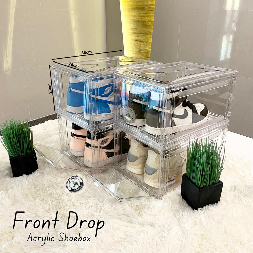 Heavy Duty Crystal Clear Magnetic Acrylic SHOEBOX Sneaker Shoe Storage Organizer | Lazada PH