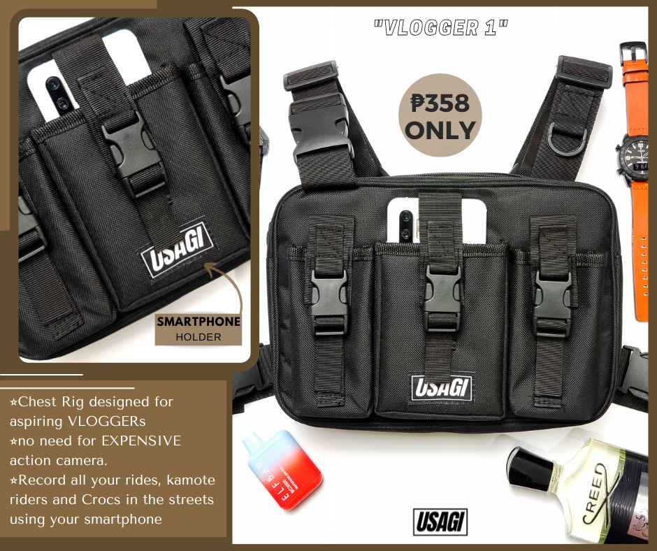 USAGI Vlogger 1 Chest Cam Motorcycle Rig Bag w/ Smartphone Holder Body ...