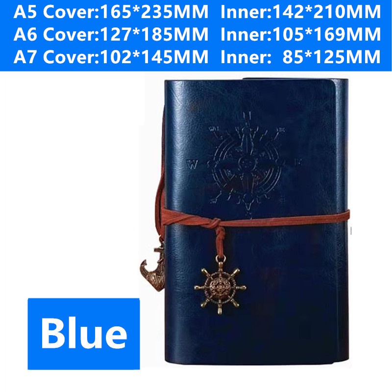 Retro Pirate loose Book Spiral Notebook PU Leather Notebook Travel ...
