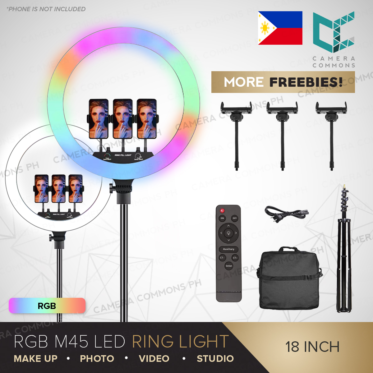 RL18 18 inch Ring Light Dual Tone RGB Ringlight Lighting for Vlog ...