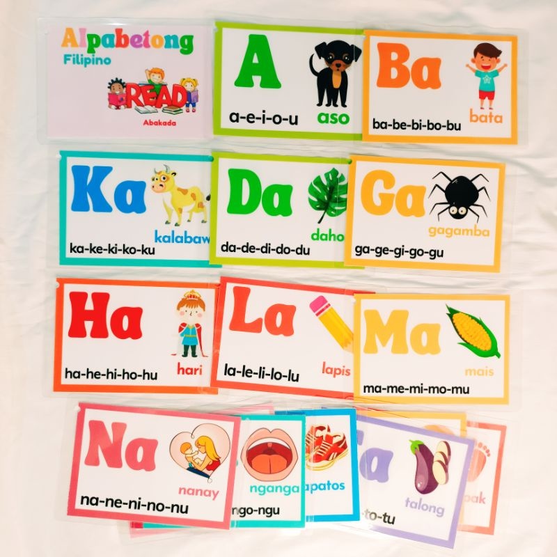 Steen EN filipino alphabet abakada laminated educational flash cards ...