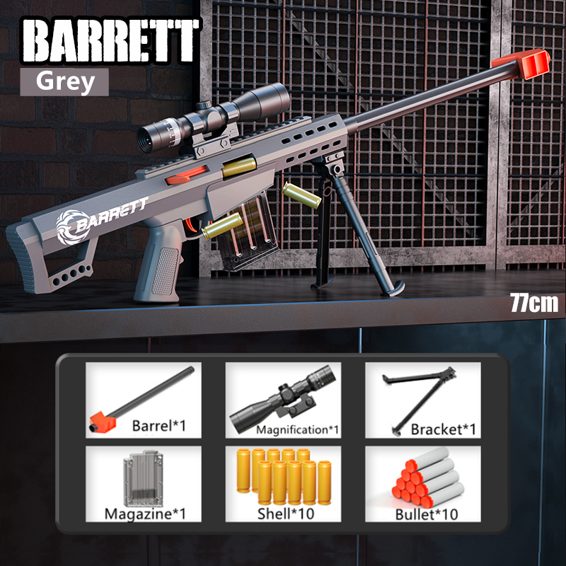 Toy Gun Shell Ejecting Barrett live CS Manual Shooting Toy Outdoor gun ...