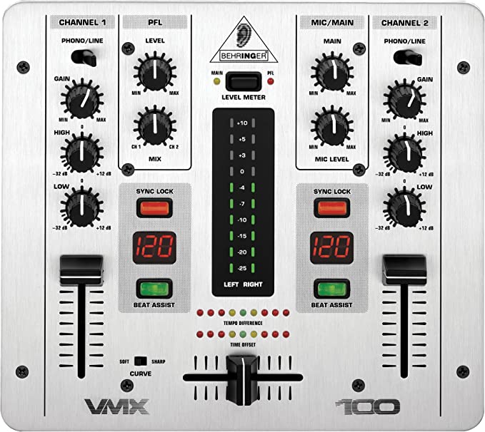 Behringer VMX100 professional 2- Channel DJ Mixer with BPM Counter and ...
