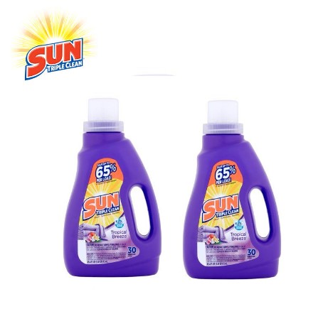 Sun Triple Clean Liquid Laundry Detergent Tropical Breeze (2 x 45.4 oz ...