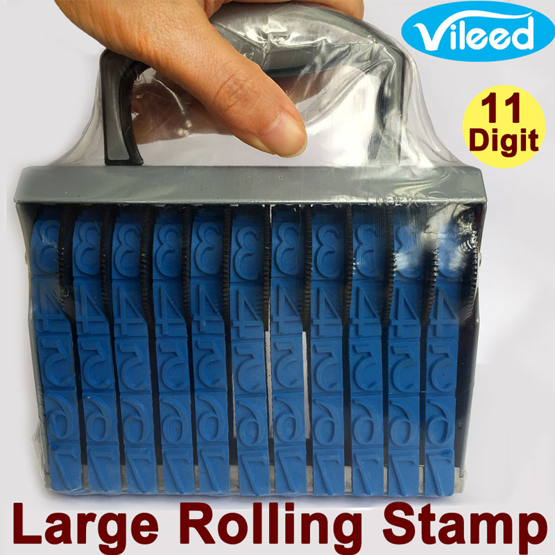 Extra Large Number Date Rolling Wheel Stamp 11 Digit Big Rubber ...