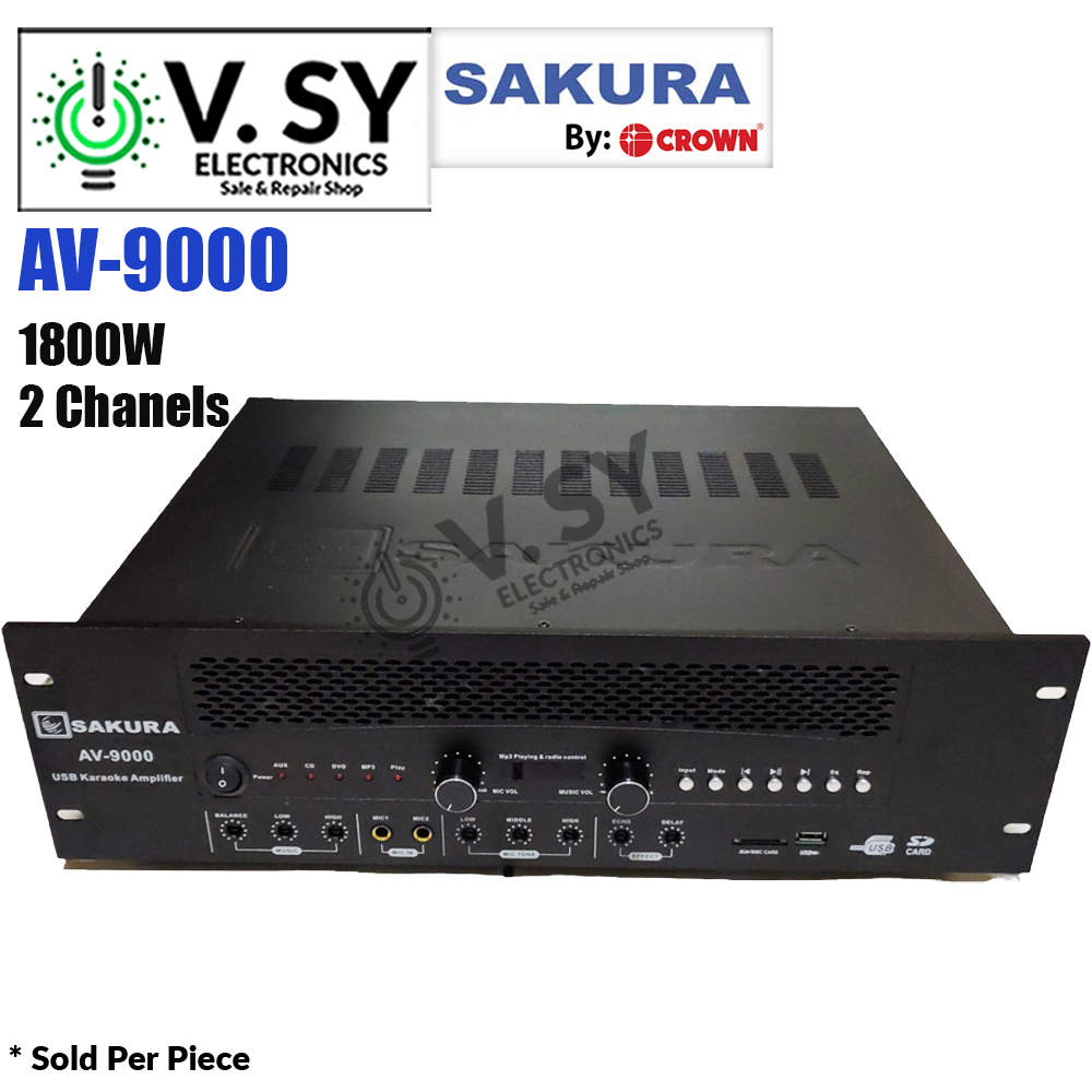 Original 2023 Sakura AV-9000 1800W 2 Channels USB Karaoke Amplifier | Lazada PH